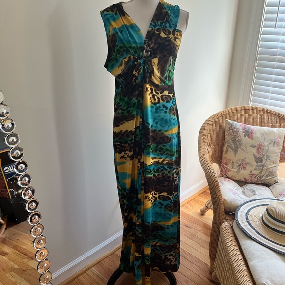 Kate & Mallory | Dresses | Kate Mallory Teal And Brown Animal Print ...